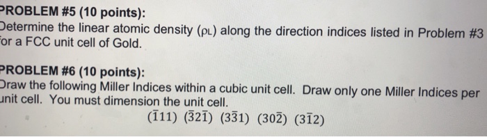 Solved Problem 5 10 Points Determine The Linear Atomic