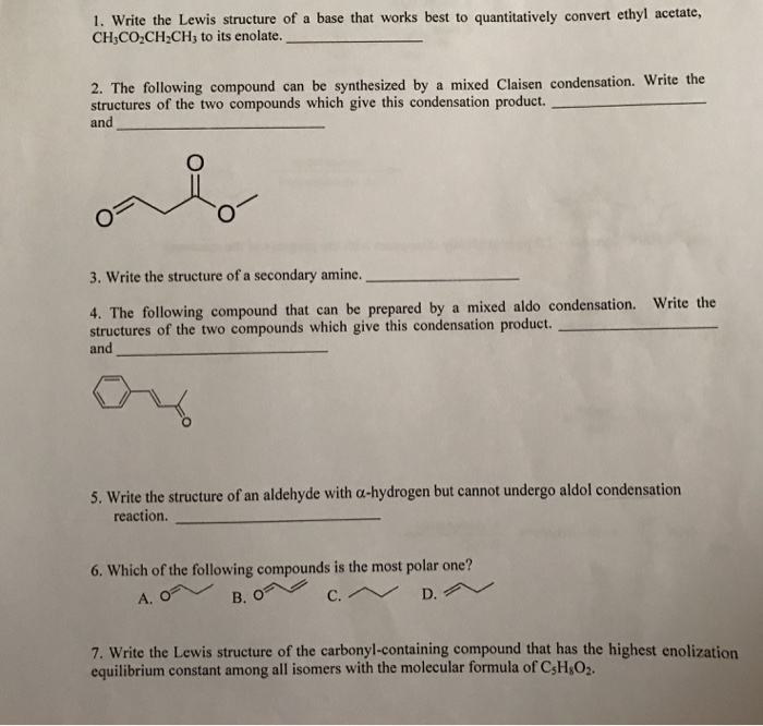 Solved Write the Lewis structure of a base that works best | Chegg.com