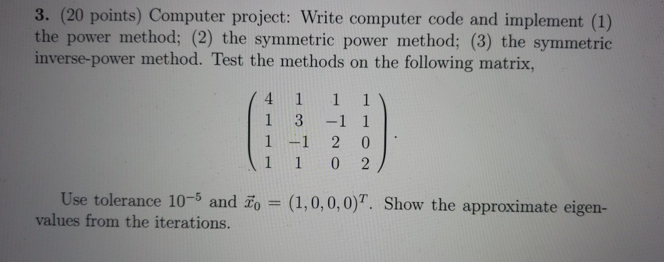 Solved 3 20 Points Computer Project Write Computer Code