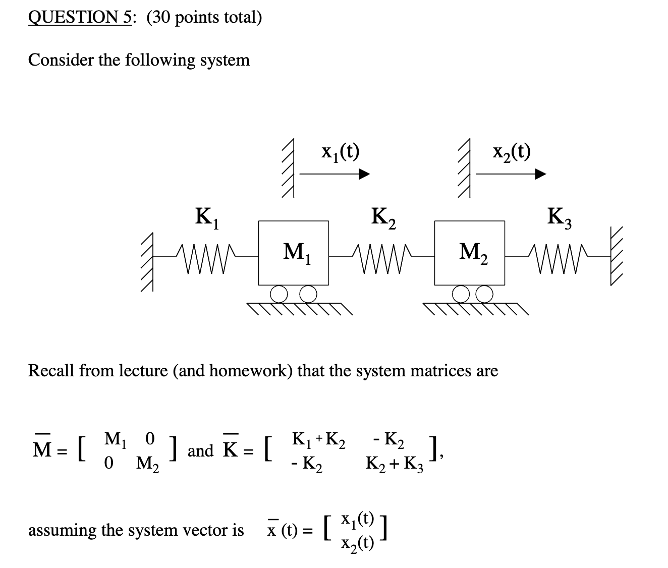 Solved QUESTION 5: (30 points total) Consider the following | Chegg.com