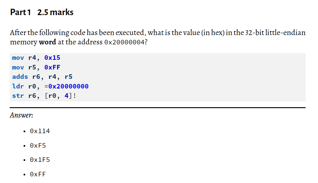 Solved Part 1 2.5 marks After the following code has been | Chegg.com