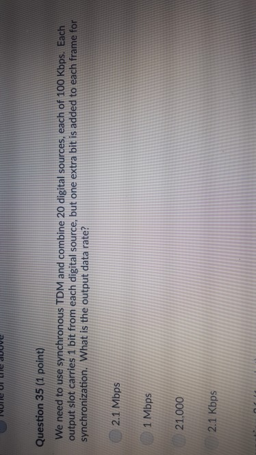 Solved Question 35 (1 point) We need to use synchronous TDM | Chegg.com
