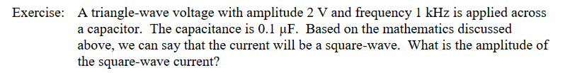 Solved Exercise: A triangle-wave voltage with amplitude 2 V | Chegg.com
