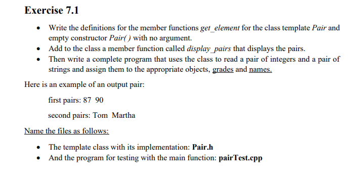 Solved The syntax for class templates is basically the same | Chegg.com