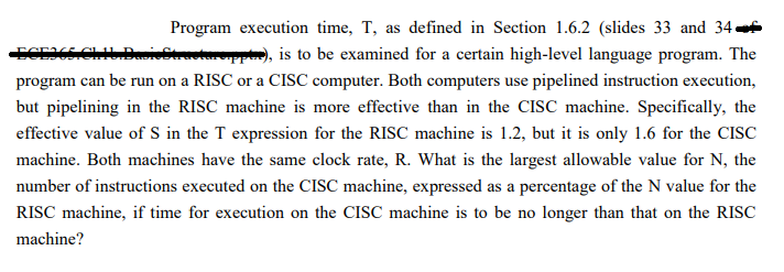 Solved Program execution time, T, as defined in Section | Chegg.com