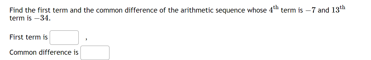 Solved Find the first term and the common difference of the | Chegg.com