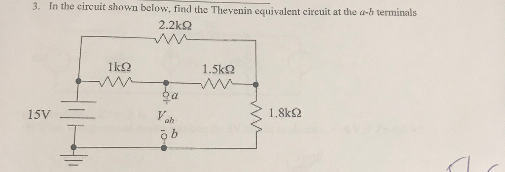Solved 3. In the circuit shown below, find the Thevenin | Chegg.com