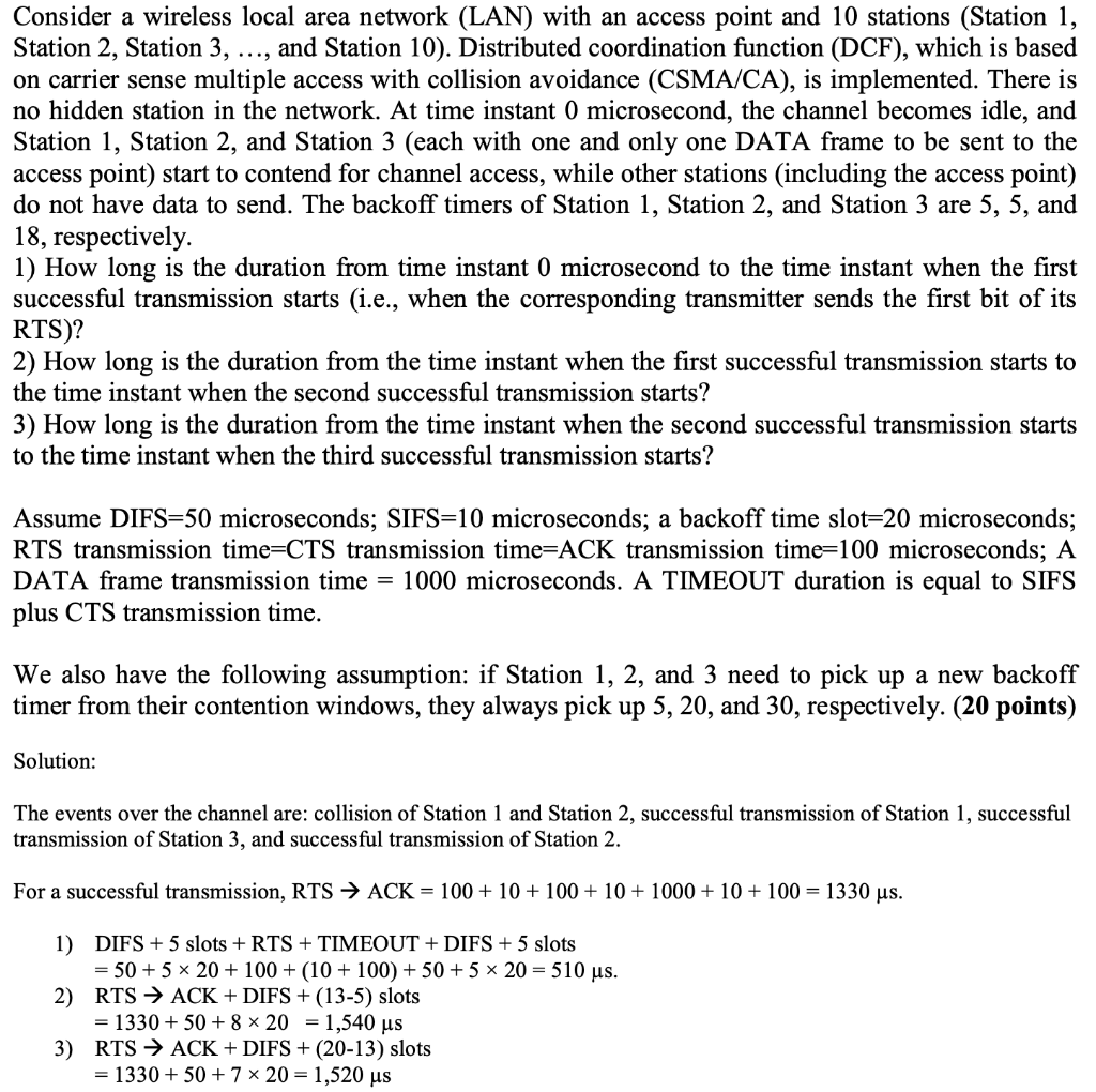 Solved Consider a wireless local area network (LAN) with an | Chegg.com