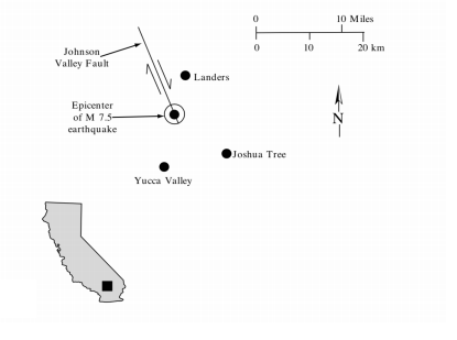 Solved Attached map showing the Johnson Valley Fault in | Chegg.com