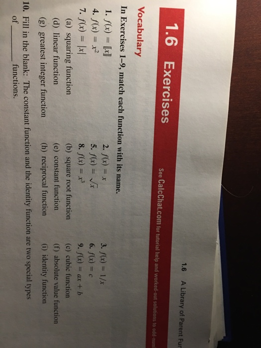 Solved 1.6 A Library of Parent Fur 1.6 Exercises See | Chegg.com