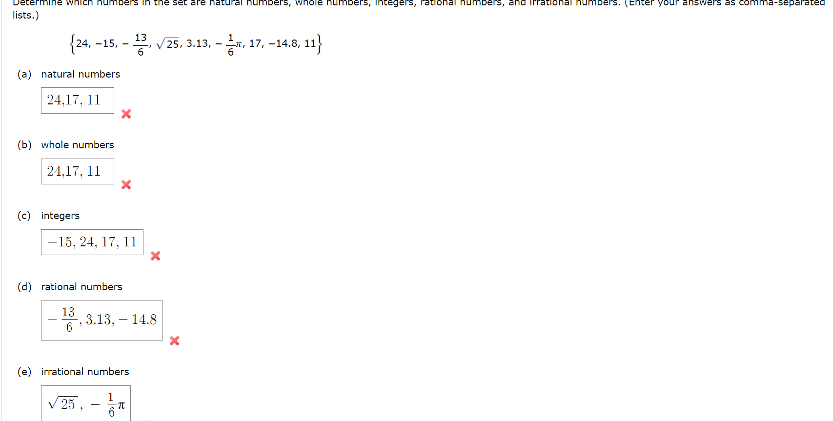 Solved Determine which numbers in the set are natural | Chegg.com