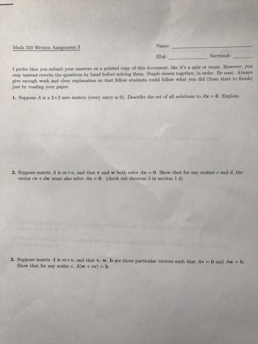 Solved Math 220 Written Assignment 3 Name Section I