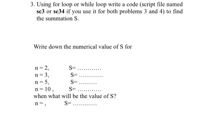 Solved 3 Using For Loop Or While Loop Write A Code Script 5912