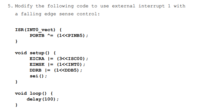 Solved ```5. ﻿Modify the following code to use external | Chegg.com