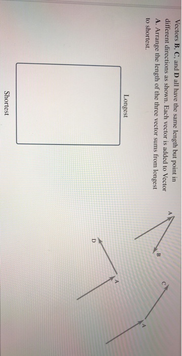 Solved Vectors B, C, and D all have the same length but | Chegg.com