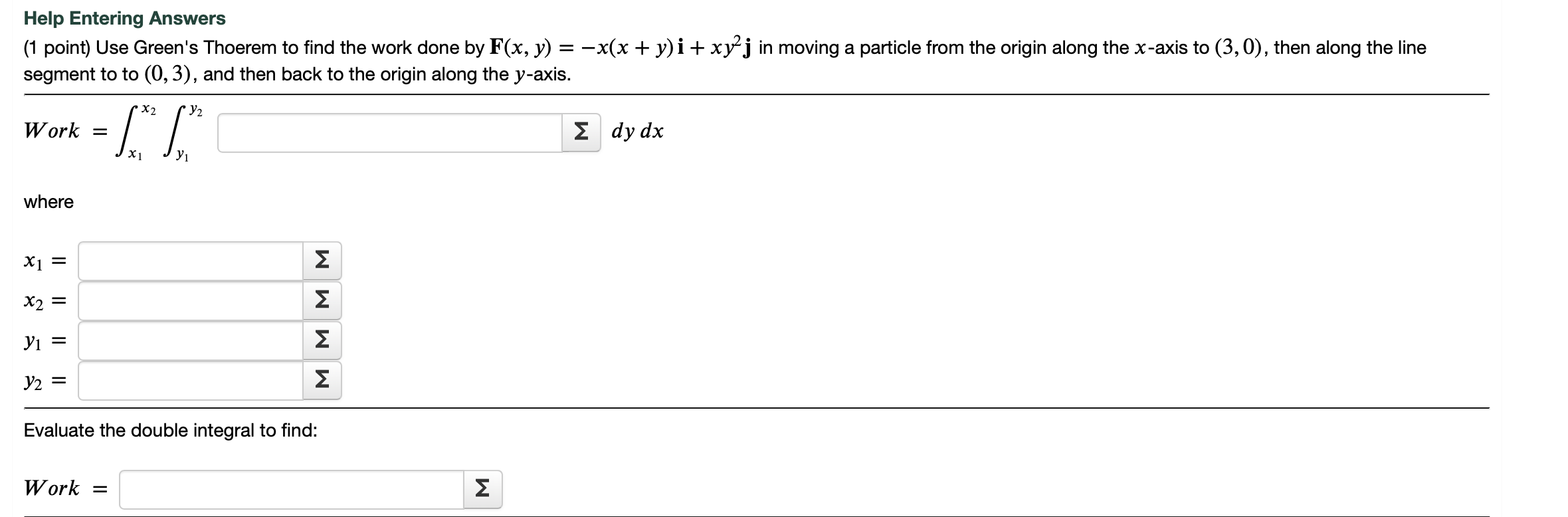 Solved Help Entering Answers (1 point) Use Green's Thoerem | Chegg.com