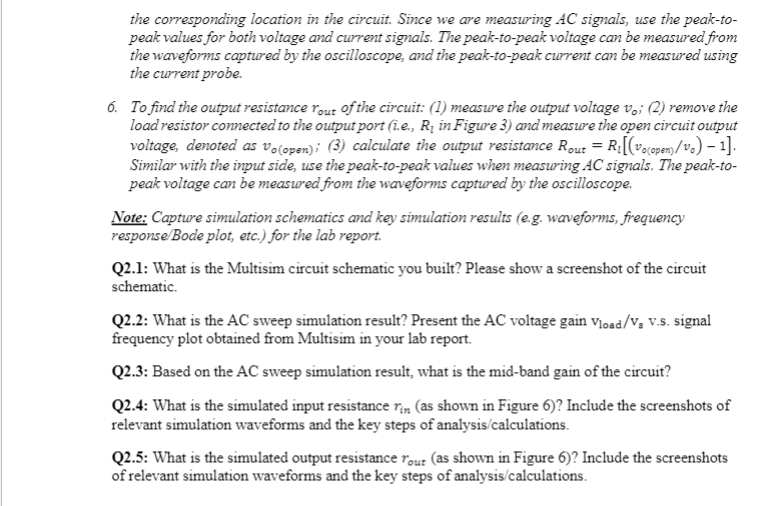Solved Exercise 2 - Part 1 Using your biasing circuit of | Chegg.com
