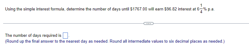 Solved Using the simple interest formula, determine the | Chegg.com