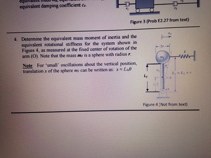 Solved Determine The Equivalent Mass Moment Of Inertia And