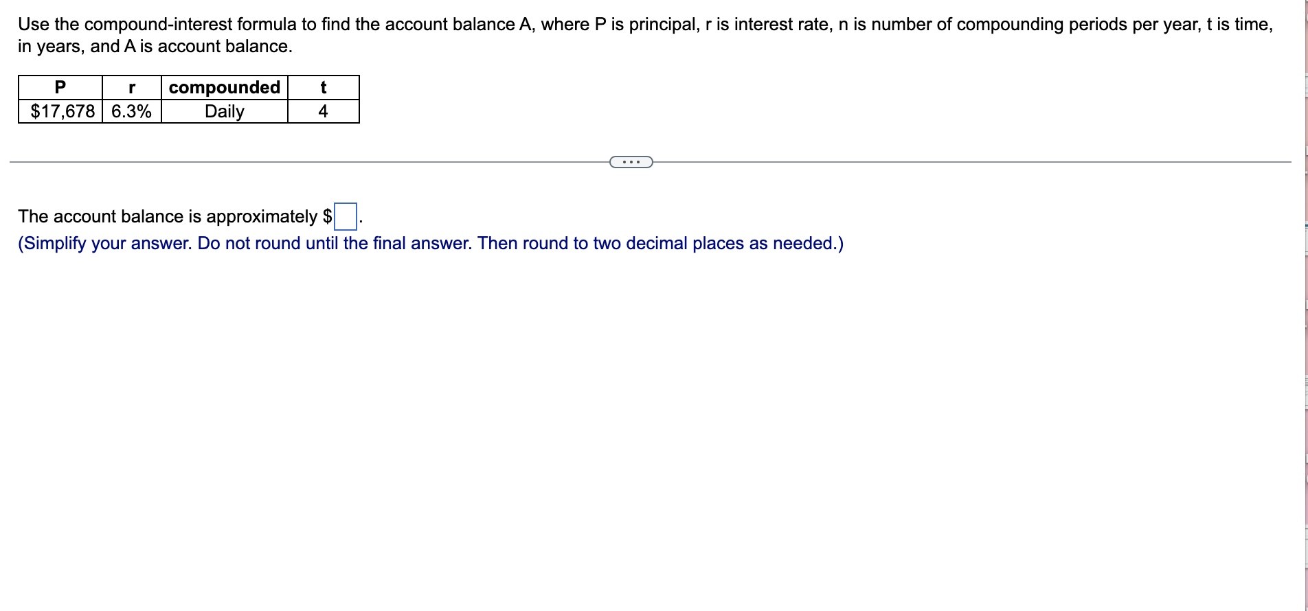 Solved Use the compound-interest formula to find the account | Chegg.com