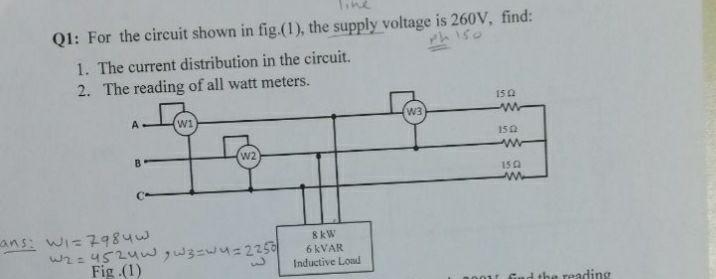 Solved this Q1: For the circuit shown in fig.(1), the supply | Chegg.com