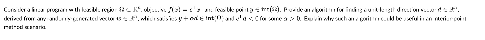 Solved Consider a linear program with feasible region Ω⊂Rn, | Chegg.com