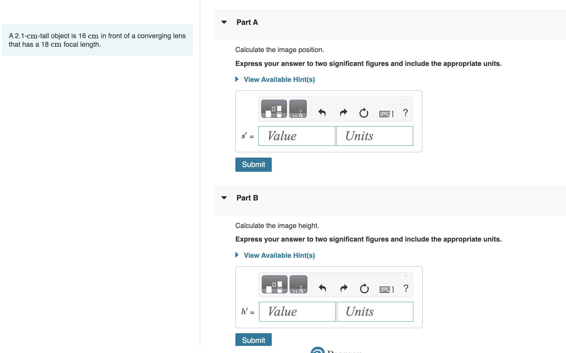 Solved A 2.1-cm-tall object is 16 cm in front of a | Chegg.com