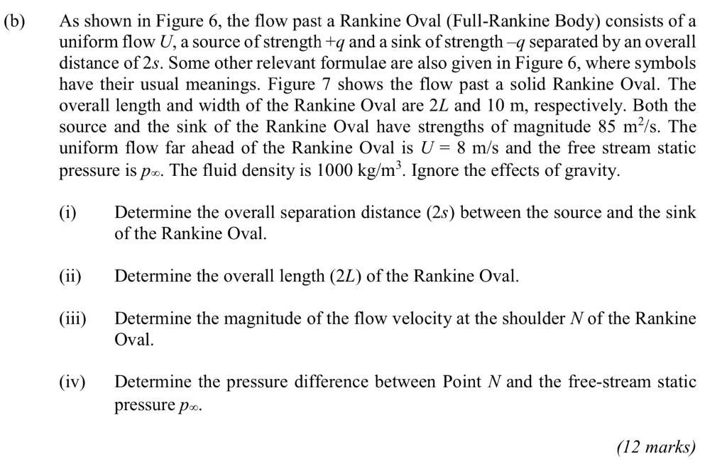 (b) As shown in Figure 6, the flow past a Rankine | Chegg.com