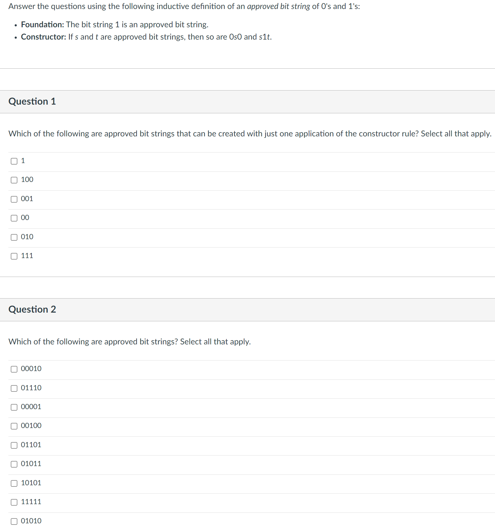 Solved Answer the questions using the following inductive | Chegg.com