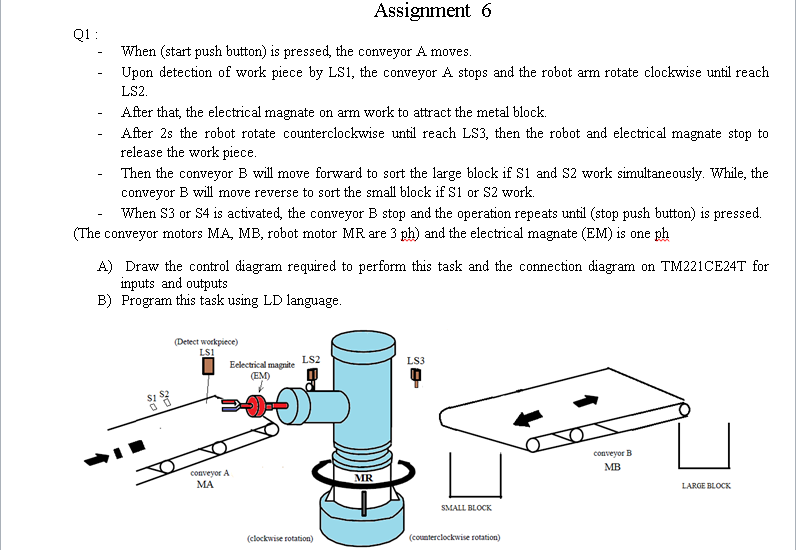 Assignment 6 Q1: When (start push button) is pressed, | Chegg.com