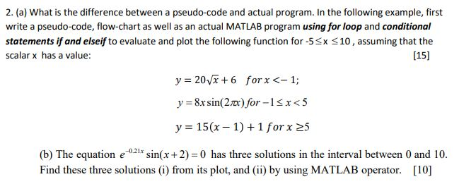 Solved 2. (a) What is the difference between a pseudo-code | Chegg.com