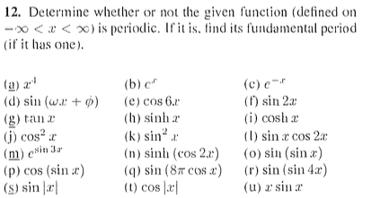 Solved 12. Determine whether or not the given function | Chegg.com