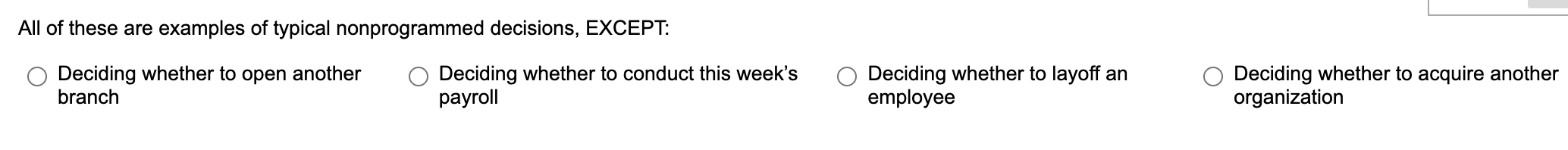 Solved All of these are examples of typical nonprogrammed | Chegg.com