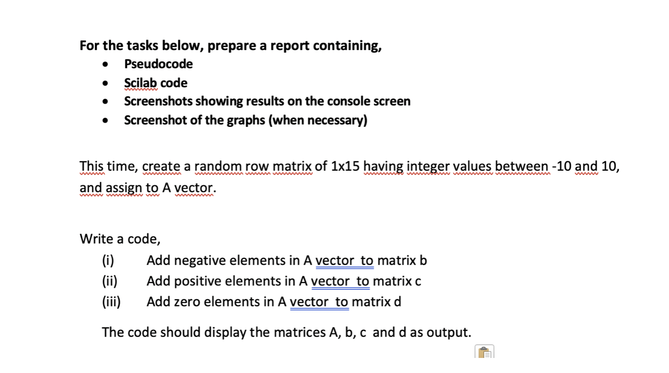 Solved For the tasks below, prepare a report containing, | Chegg.com
