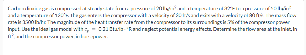Solved Determine the compressor power, in horsepower: a. | Chegg.com