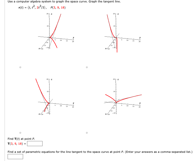 Solved Use a computer algebra system to graph the space | Chegg.com