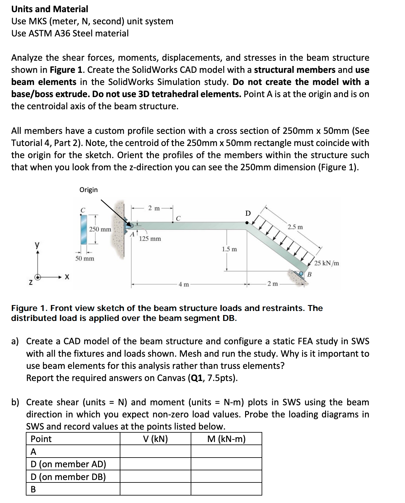 Solved Units and Material Use MKS (meter, N, second) unit | Chegg.com