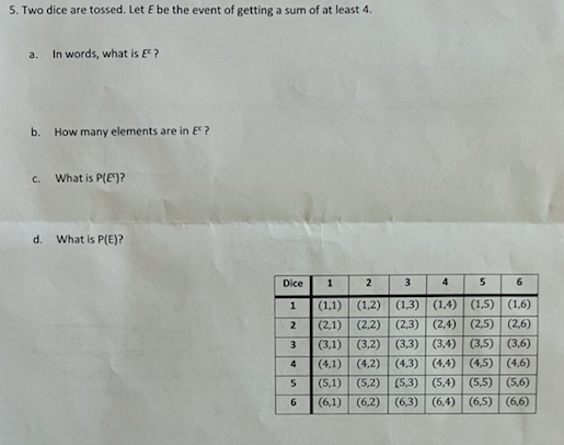 Solved d. What is P(E) ? | Chegg.com