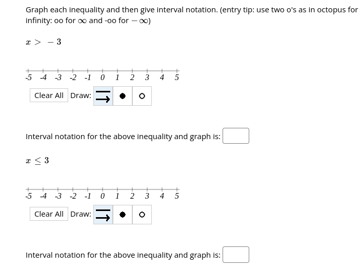 Solved Graph each inequality and then give interval | Chegg.com