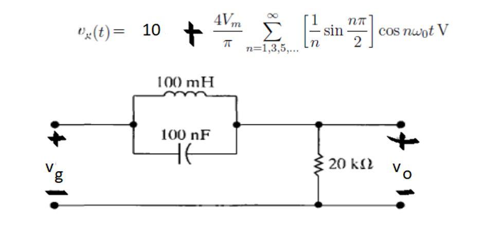 Solved For the circuit below Convert input Vg(t) into | Chegg.com