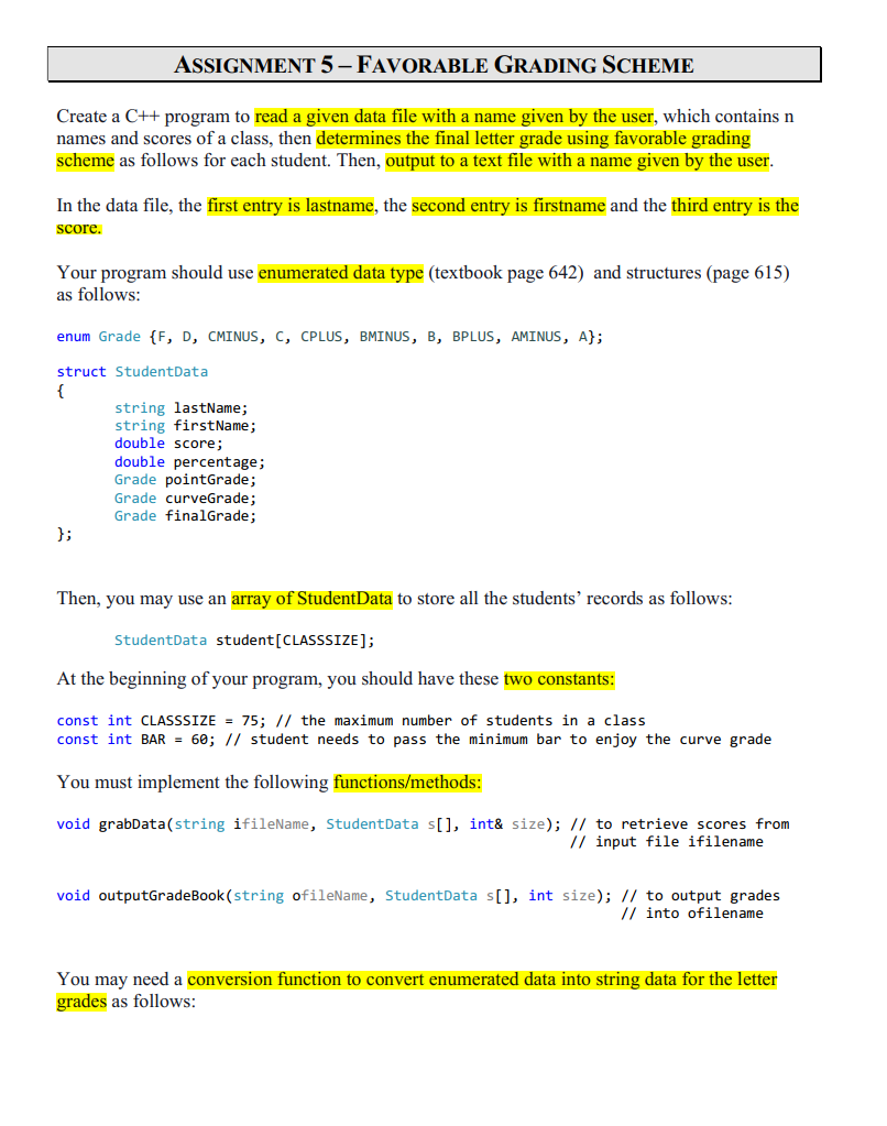 Solved ASSIGNMENT 5 -FAVORABLE GRADING SCHEME Create a \( | Chegg.com