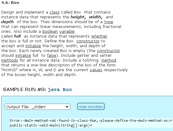 Solved Design and implement a class called Box that contains | Chegg.com