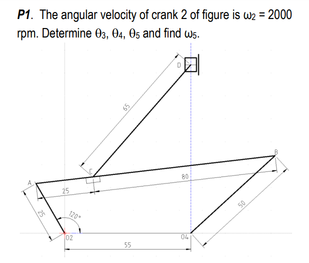 Solved P1. ﻿The angular velocity of crank 2 ﻿of figure is | Chegg.com