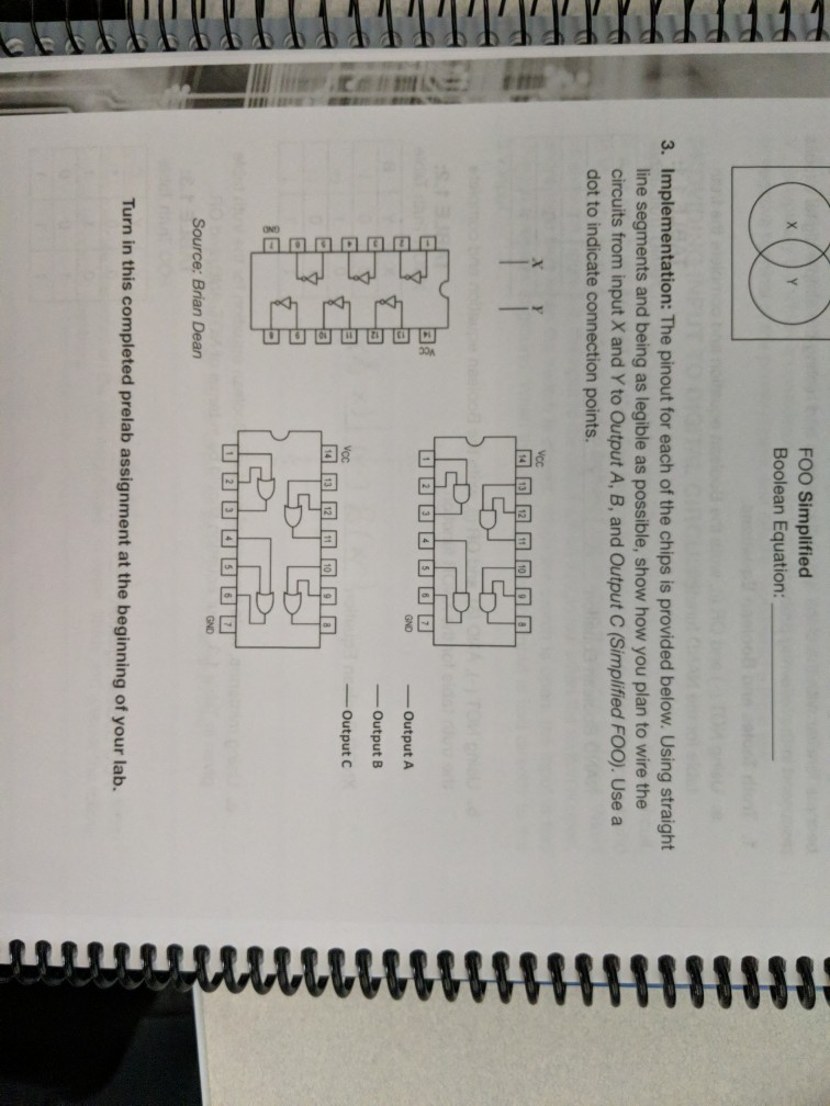 FOO Simplified Boolean Equation: Implementation: The | Chegg.com