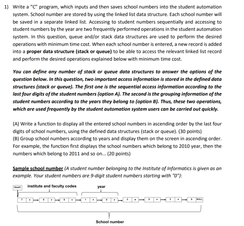 1) Write a “C” program, which inputs and then saves | Chegg.com