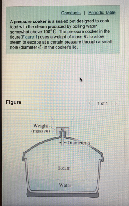 Solved Constants I Periodic Table A pressure cooker is a | Chegg.com