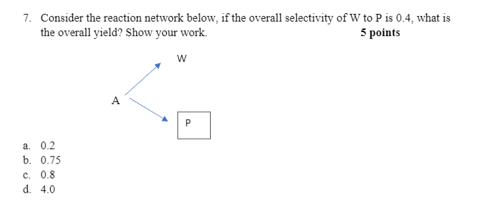 Solved 7. Consider the reaction network below, if the | Chegg.com