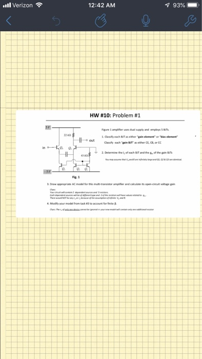 .11 Verizon令 12:42 AM 93%- HW #10: Problem #1 | Chegg.com