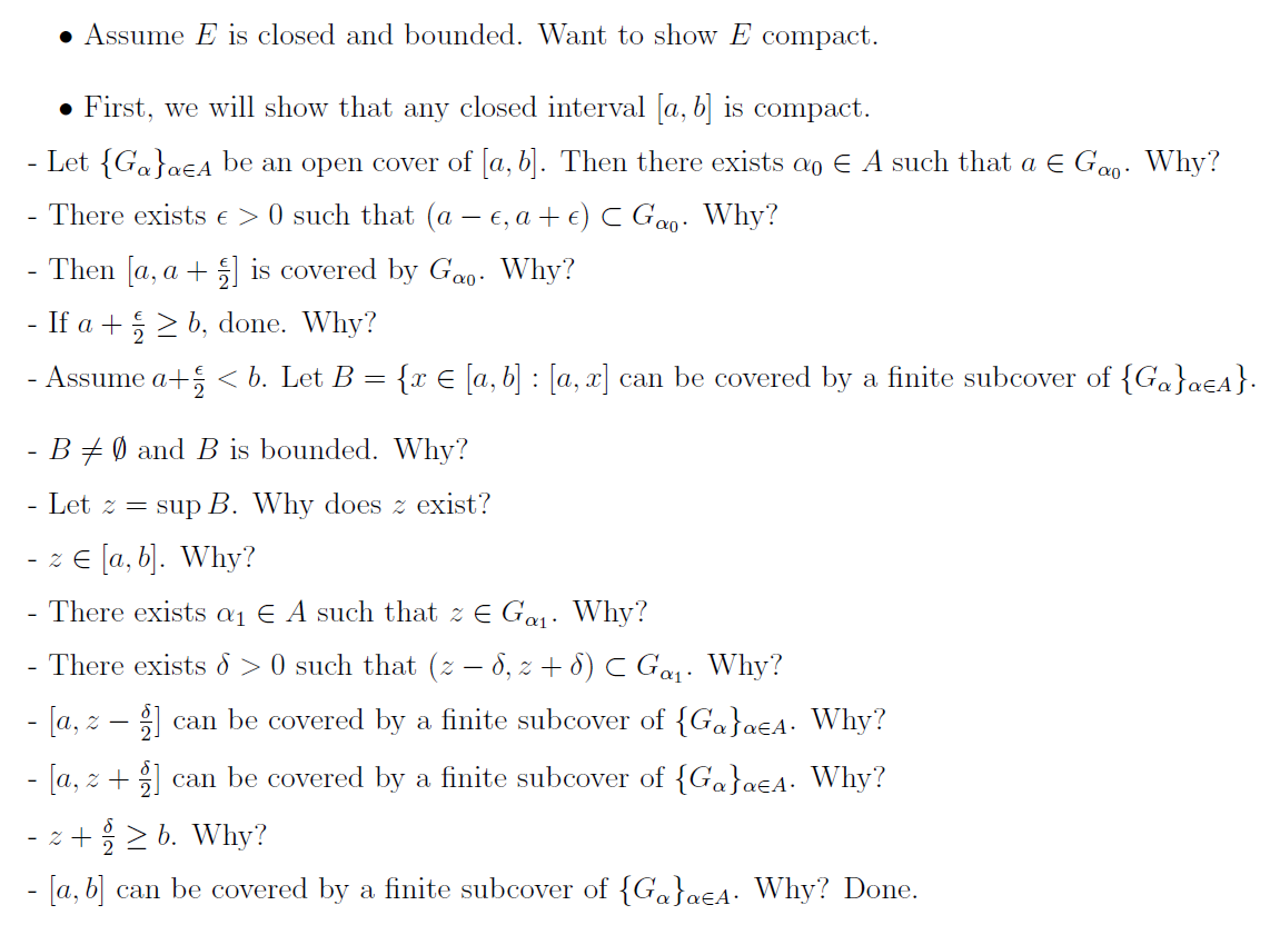 Solved Heine-Borel Theorem: A set ECR is compact iff E is | Chegg.com