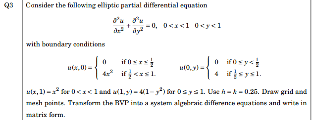 Solved Q3 + Consider the following elliptic partial | Chegg.com